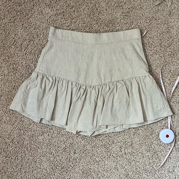 Zara | Skirts | Zara Skort Tan Nude Ruffle | Poshmark